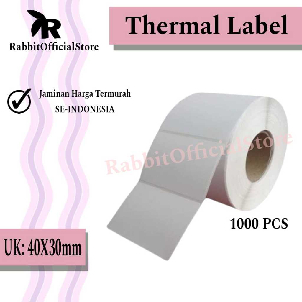 Jual Label Thermal 40x30 / 40 mm x 30 mm ,1 LINE) label cup minuman ...