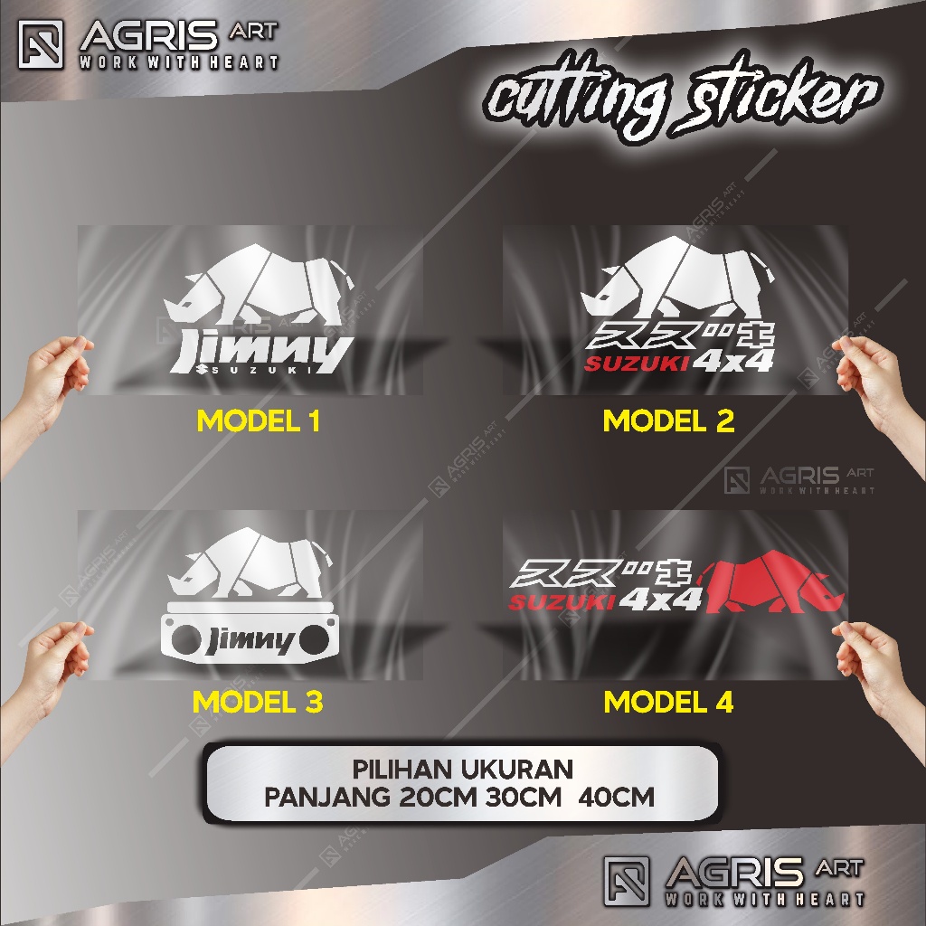 Jual cutting sticker stiker jimny kaca belakang banyak variasi bahan ...
