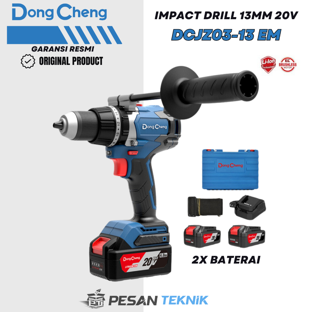 Jual Bor Baterai 13mm Cordless 20V Brushless DONGCHENG DCJZ03-13 EM ...