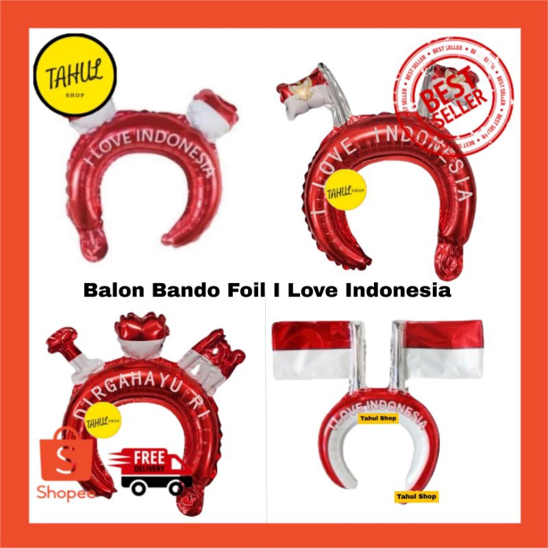 Jual balon foil bando foil HUT RI / BALON FOIL DIRGAHAYU / BALON MERAH ...