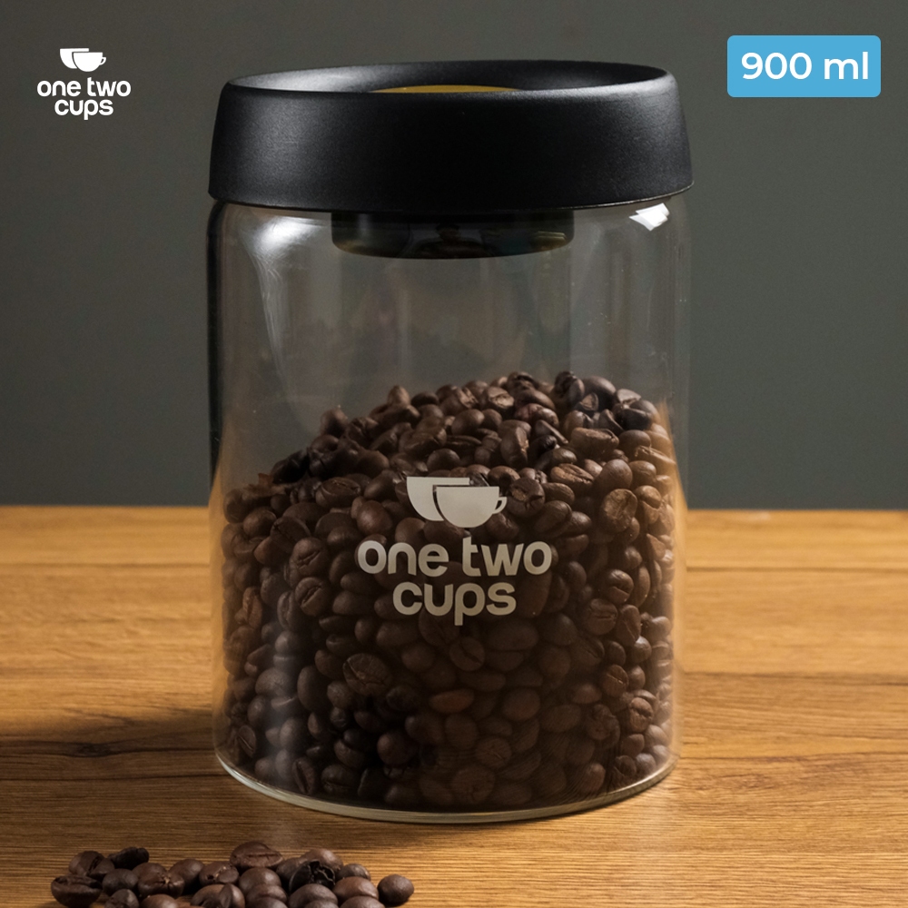 Jual One Two Cups Toples Kaca Biji Kopi Coffee Beans Vacuum Sealed Lid ...
