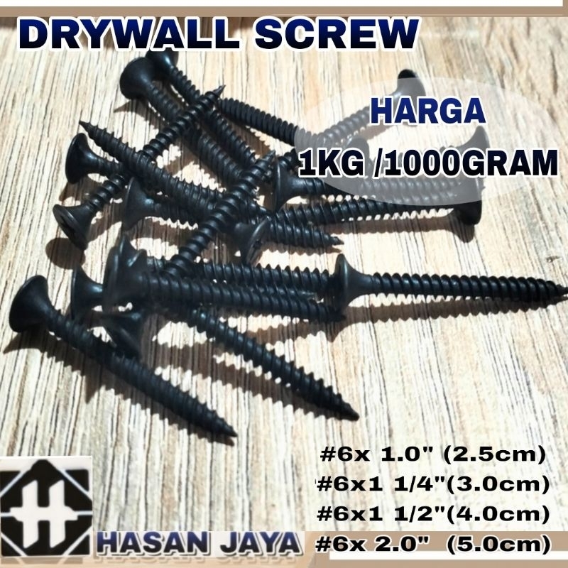 Jual [1 Kotak 1000gr] Sekrup Gypsum Baja / Baut Skrup Kayu Drywall Screw | Shopee Indonesia