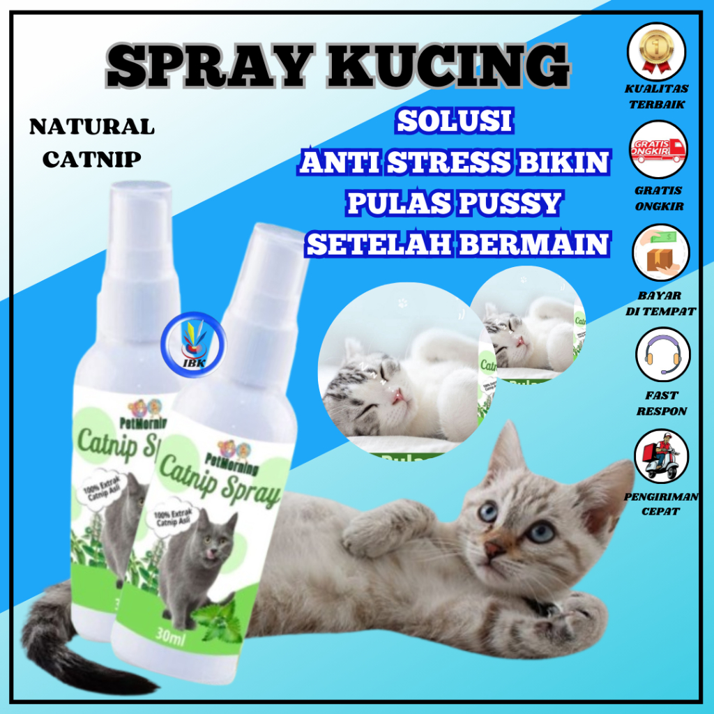 Jual Anti Setress Kucing Catnip Cat Spray Semprot Cair Natural alami ...
