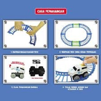Jual mainan mobil trek polisi mainan diy track set rakit set rail toys ...