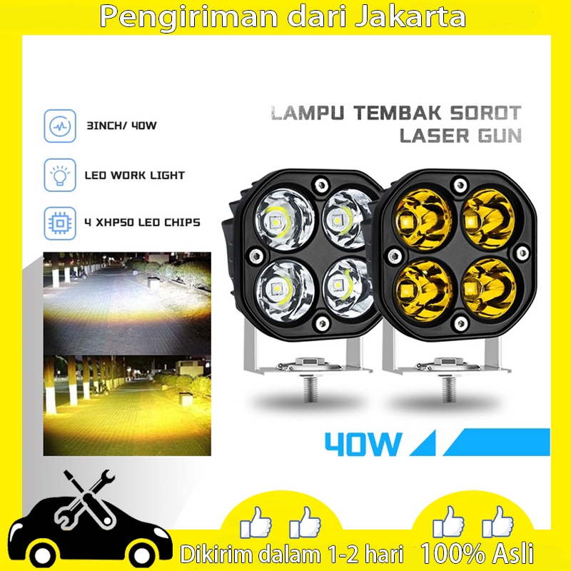 Jual Lampu Tembak/Sorot Laser Gun LED D4/40W 9-36V Worklight/4 Titik ...