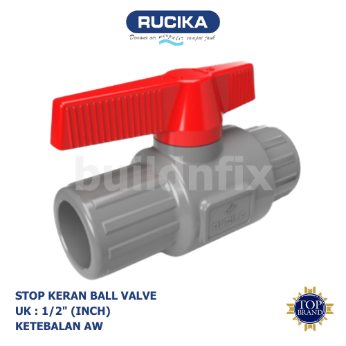 Jual RUCIKA STOP KERAN BALL VALVE PVC 1/2"(INCH) AW (TEBAL) | Shopee Indonesia