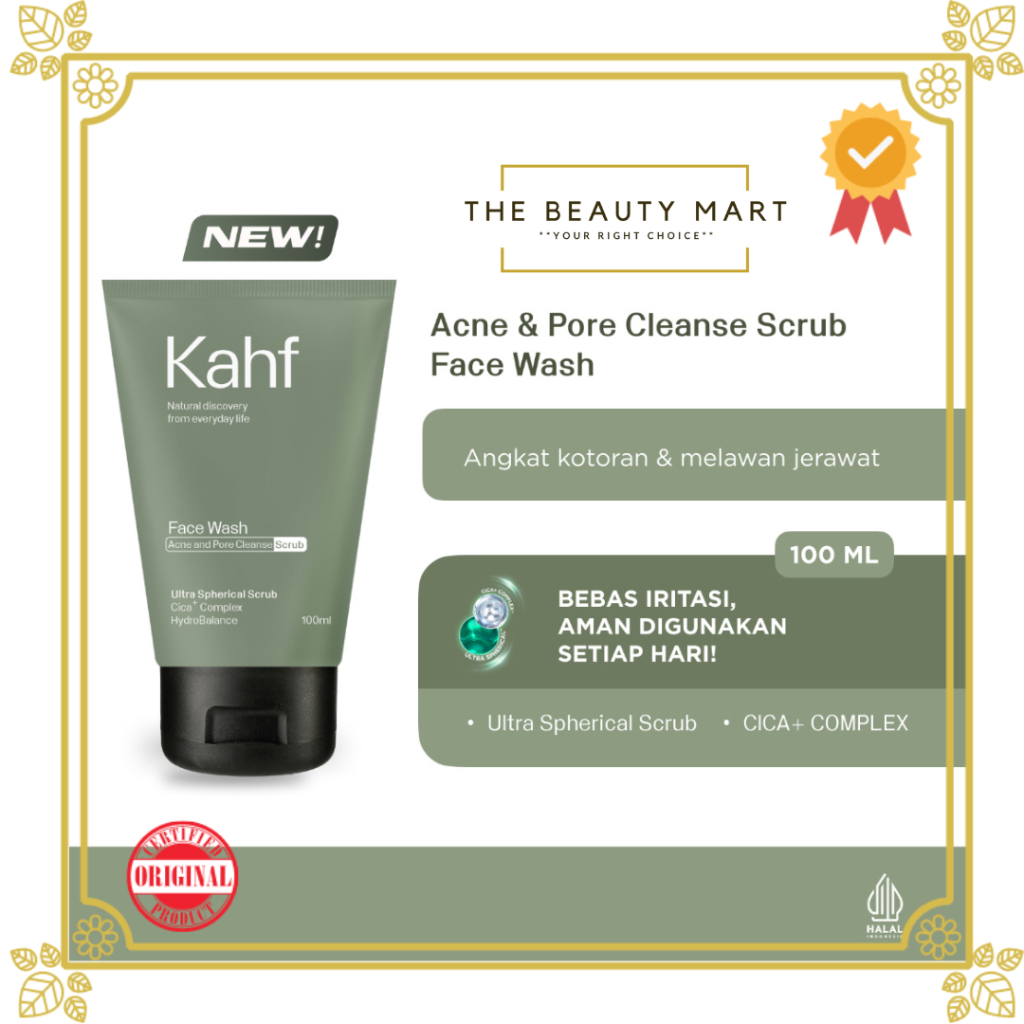 Jual KAHF Acne and Pore Cleanse Face Wash SCRUB 100ml | Shopee Indonesia