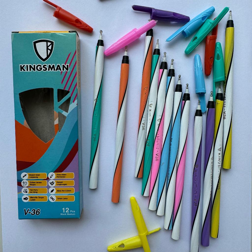 Jual Ballpoint / ball pen Pulpen Kingsman V-36 Pulpen tinta Hitam Alat ...