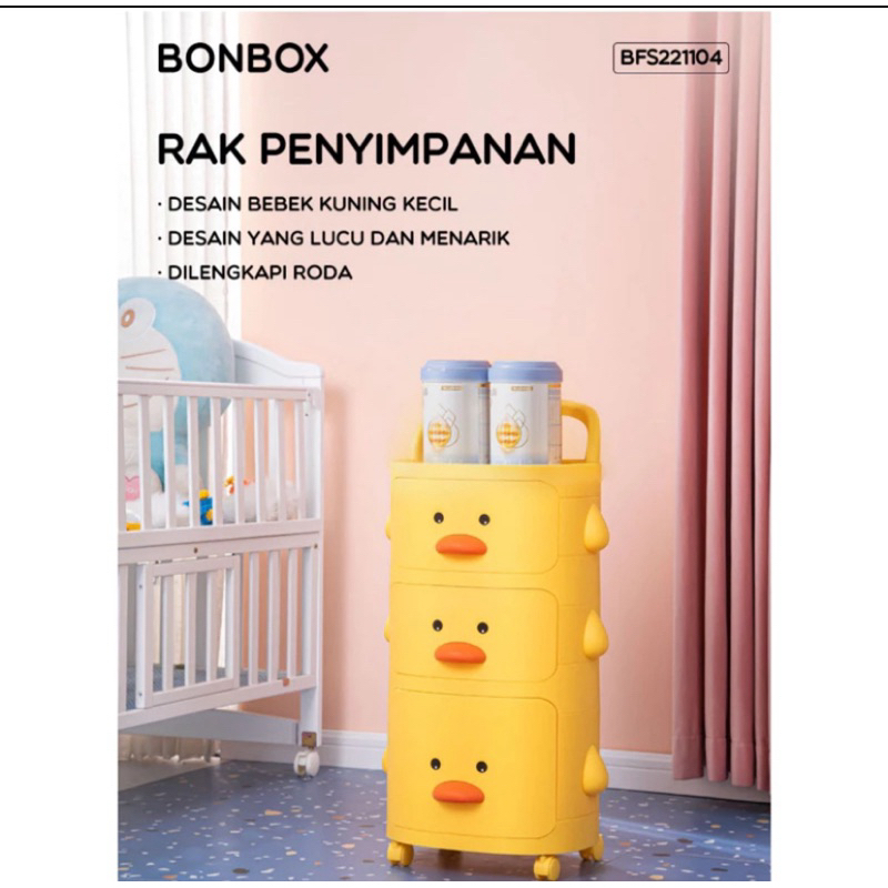 Jual [BONBOX] Lemari Laci Susun Plastik Karakter Bebek Kabinet Susun ...