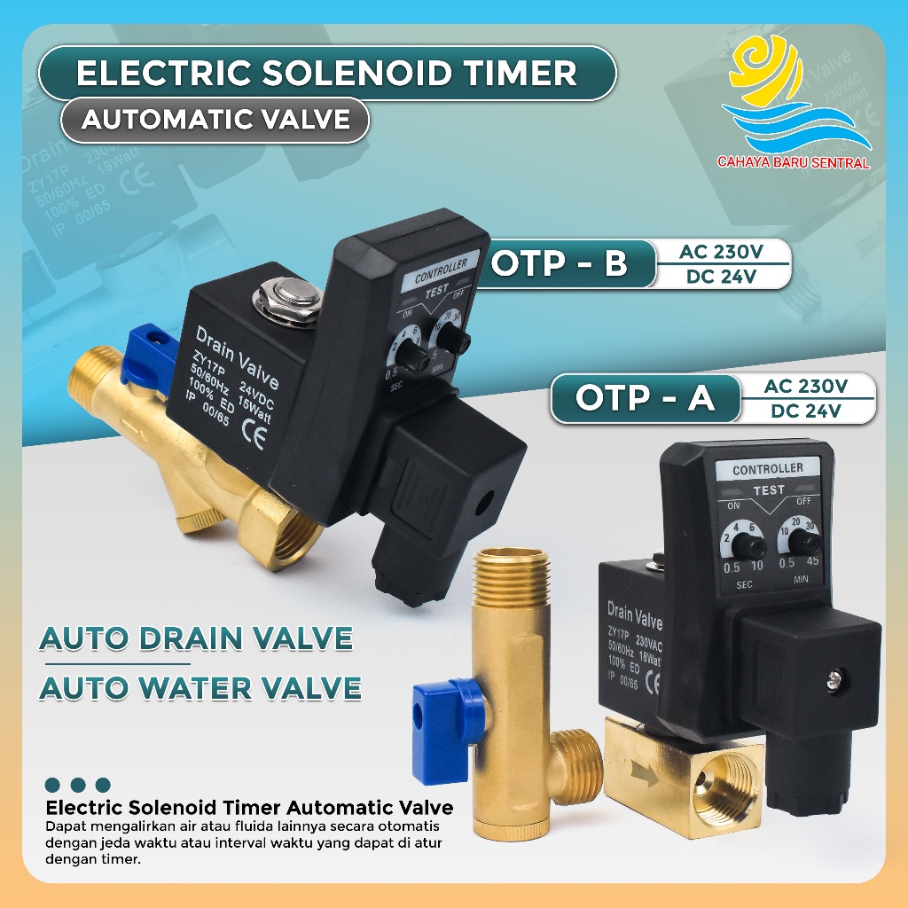 Jual SOLENOID TIMER AUTO DRAIN 1/2 INCH VALVE AC230V // AUTO DRAIN ...