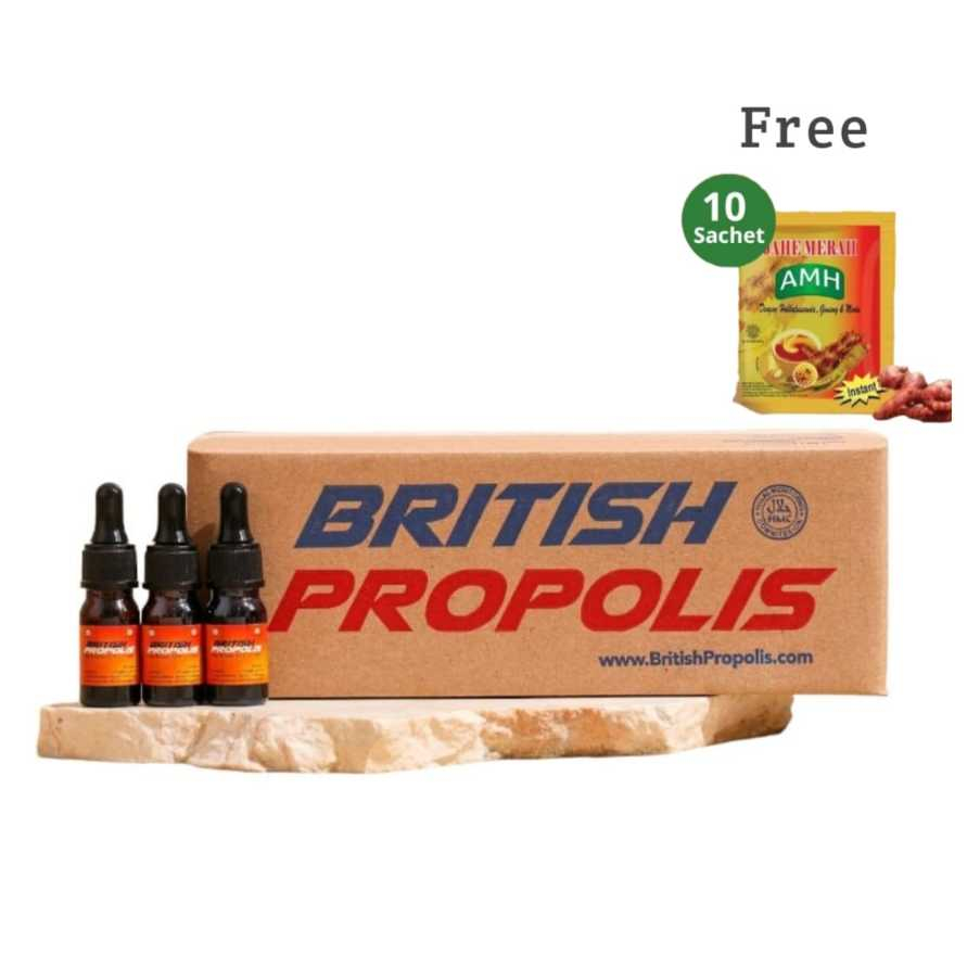 Jual Propolis British Reguler Dewasa Per Box Free 10 Sachet Jahe Merah ...