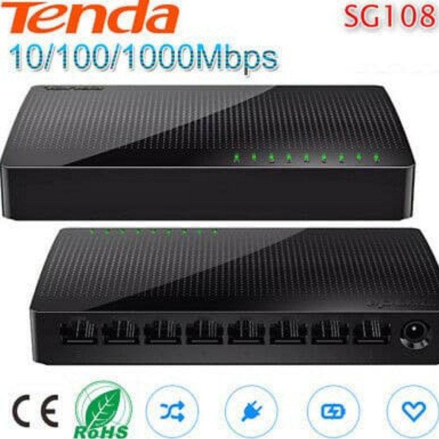 Jual tenda SG108 Switch Hub Gigabit 8 Port 10/100/1000Mbps | Shopee ...