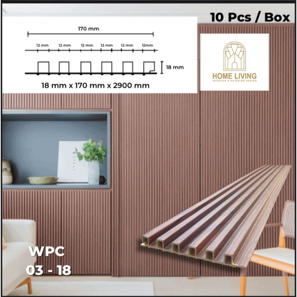 Jual HomeLiving- WPC WOOD panel wall panel kisi kisi dinding , dinding cafe , dinding garis ...