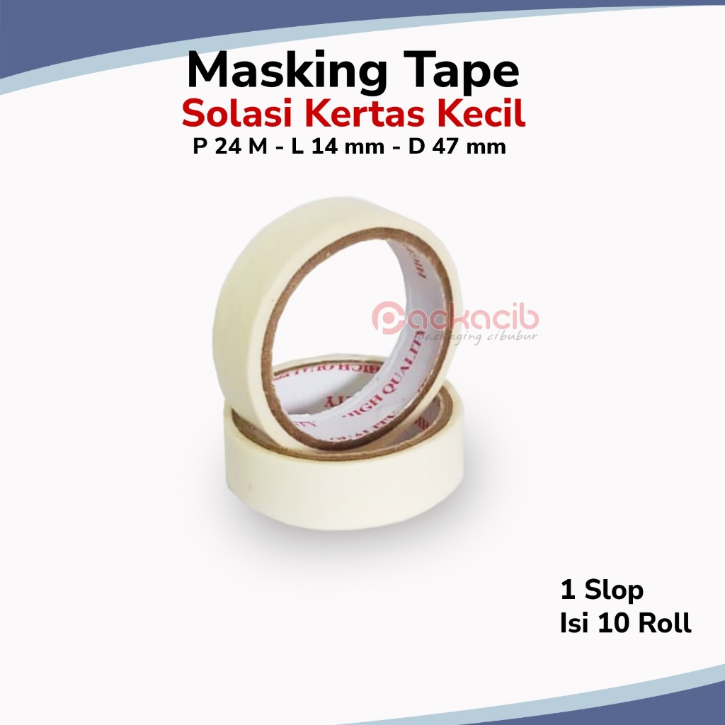 Jual Masking Tape 14mm | Lakban Kertas | Masking Tape Panjang 200cm ...