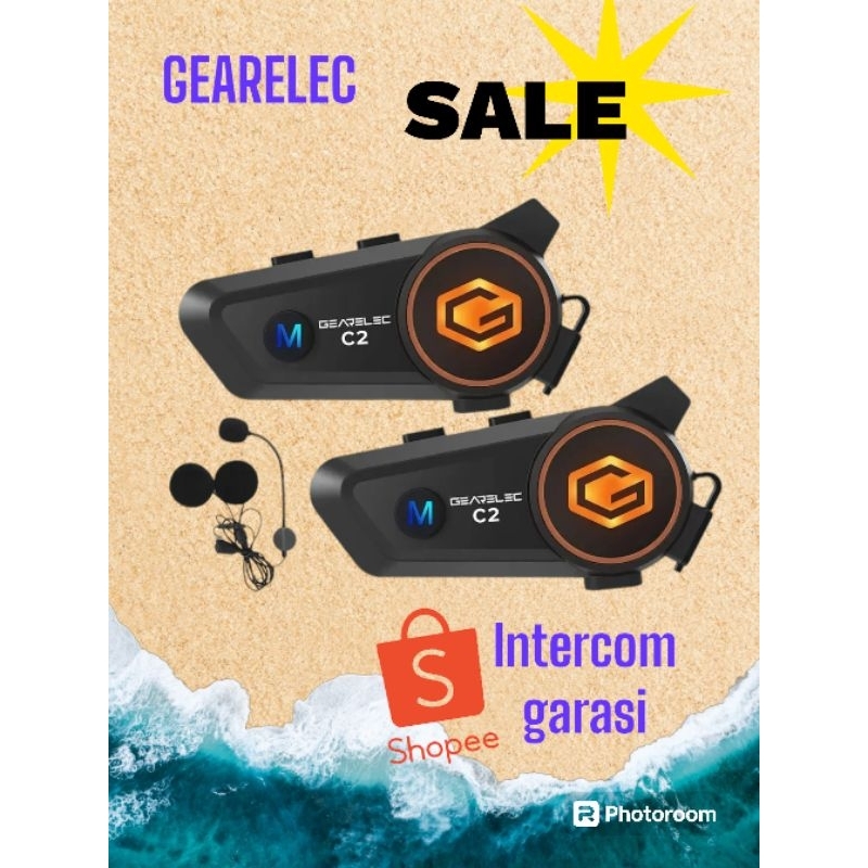 Jual Gearelec c2 intercom helm 2 rider waterproof dengan lampu rgb ...