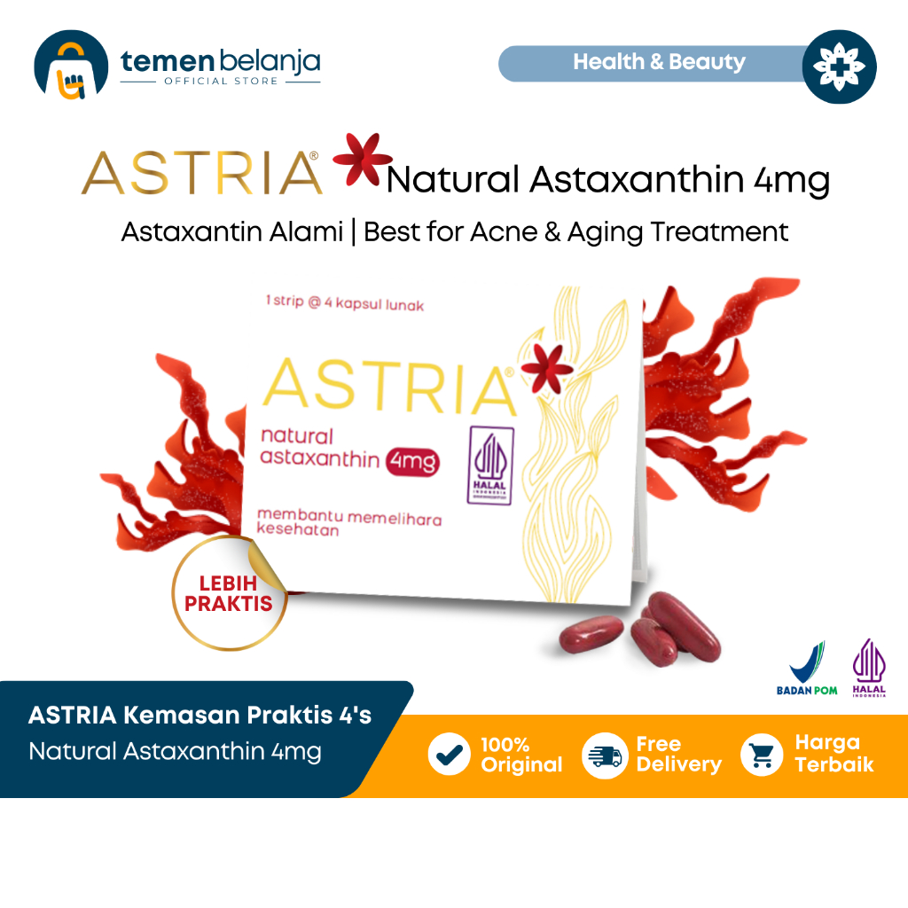 Jual [ READY ] ASTRIA Antioksidan Natural Astaxanthin 4 mg - Suplemen ...