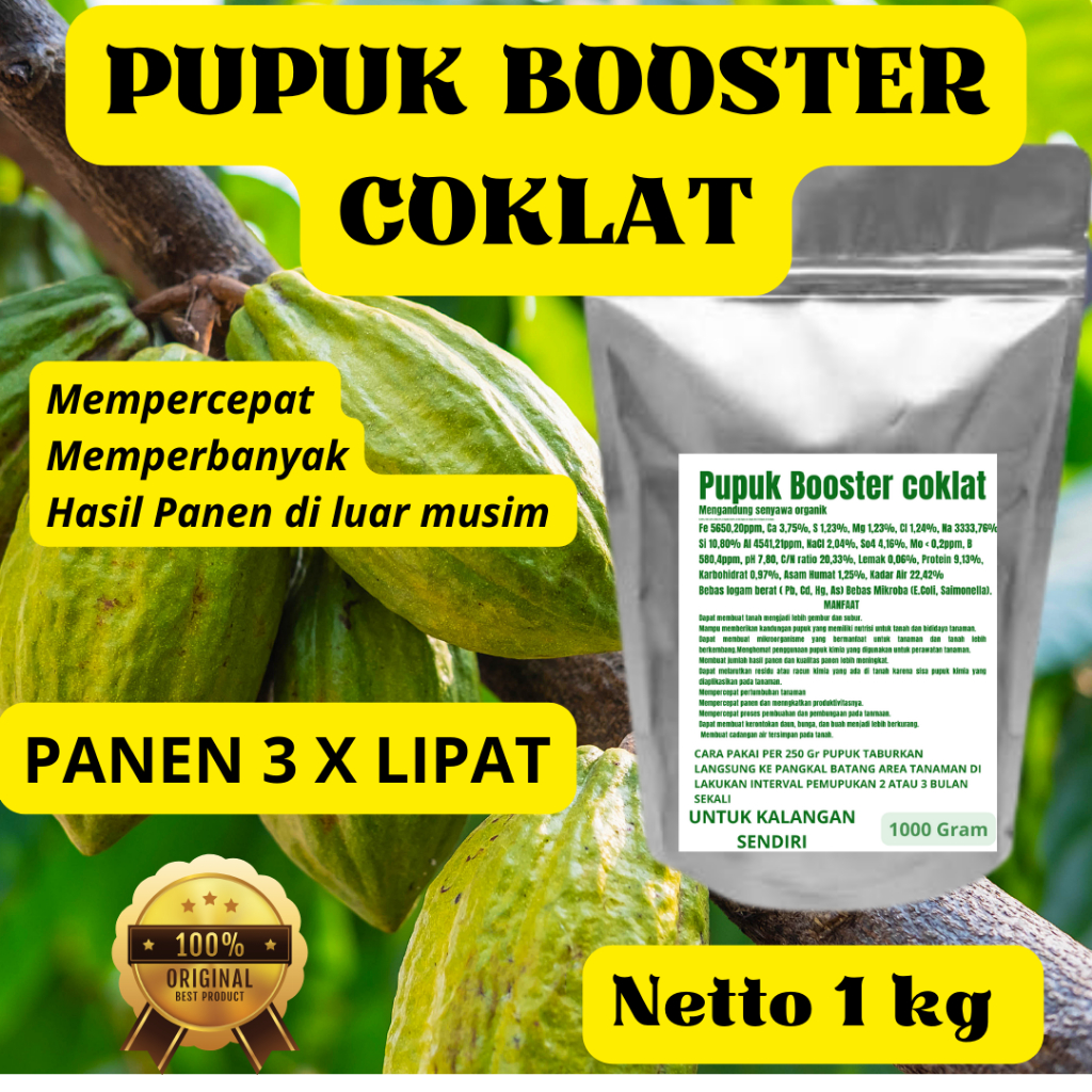 Jual MO Pupuk organik booster perangsang pelebat penyubur buah Coklat agar cepat berbuah tidak ...