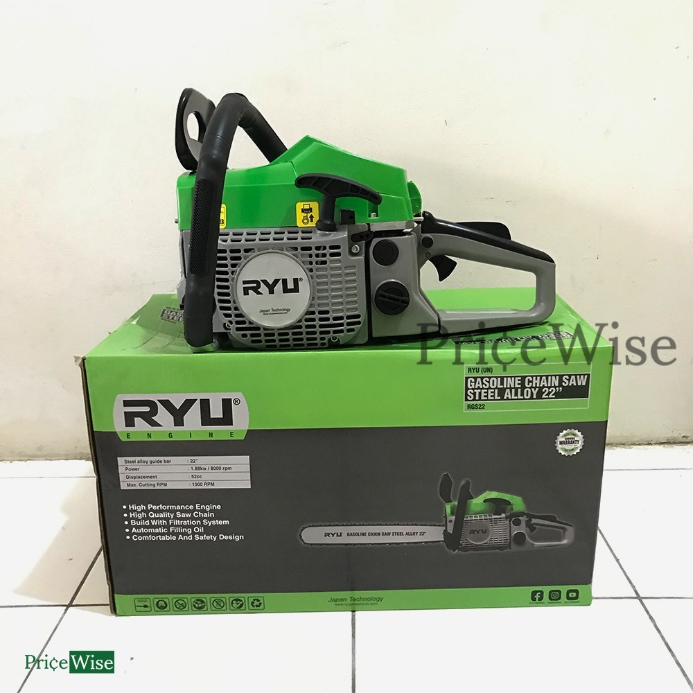 Jual Mesin Gergaji Pohon Bensin 22" Ryu RGS22 // Gasoline Chain Saw ...