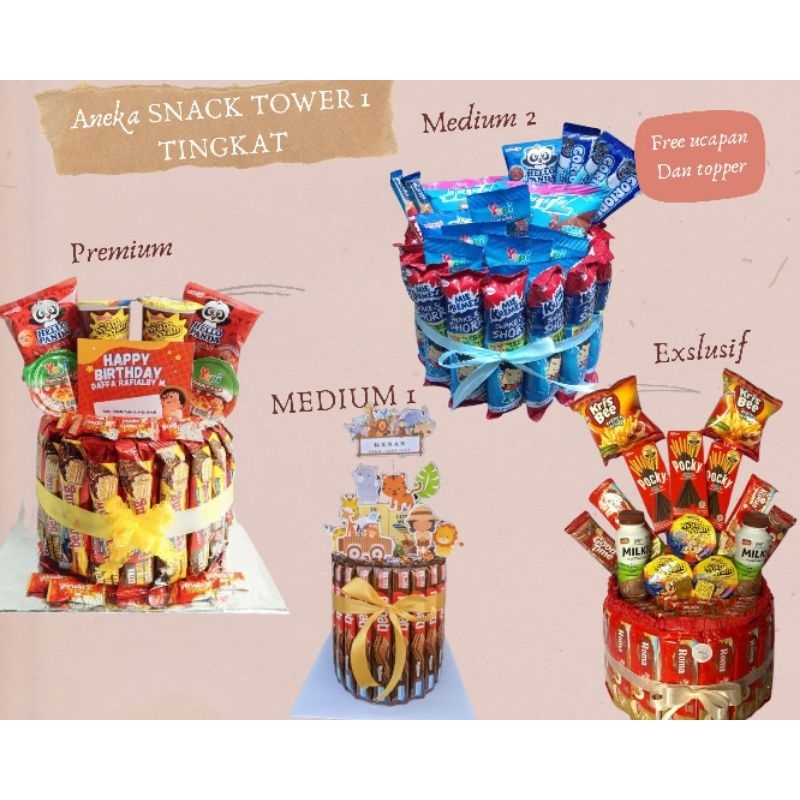Jual Snack Tower Kue Ulang Tahun Snack TOWER 1 TINGKAT PENGERJAAN 2 ...
