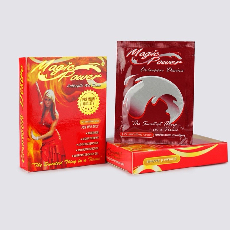 Jual Tisu Magic Crimson Desire isi 6 Sachet Tisu Pria Tahan lama ...