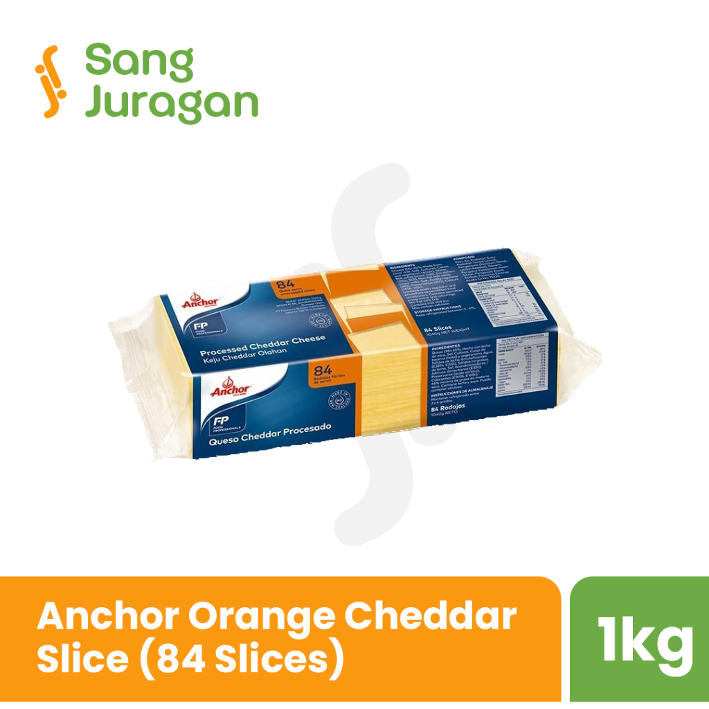 Jual Anchor Orange Cheddar Slice 1 kg / Red Cheese Cheddar / Burger ...