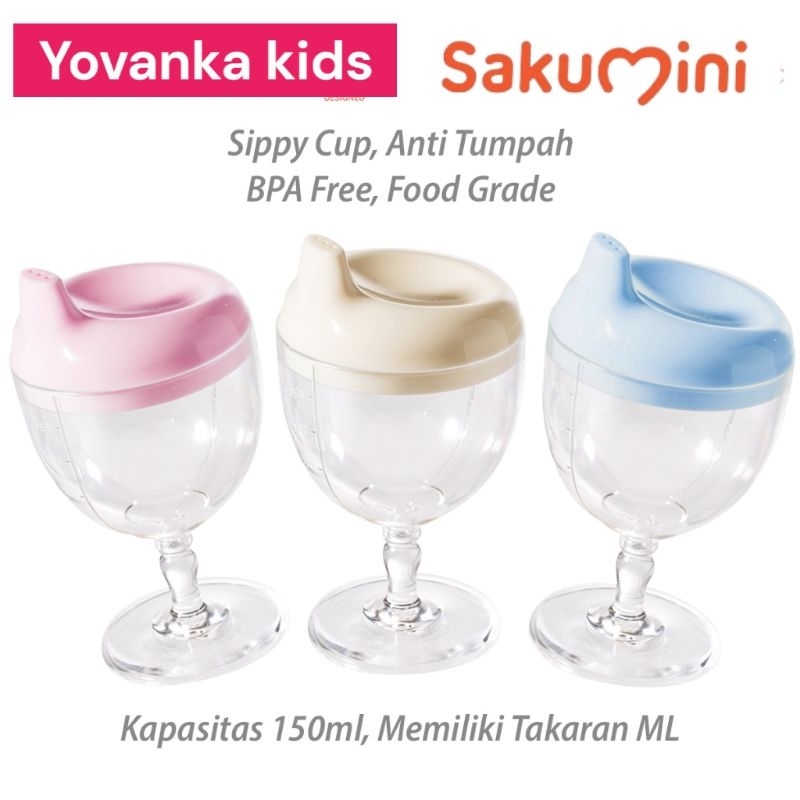 Jual Gelas Susu Anak Sakumini 2in1 Model Gelas Anti Tumpah/Anti Sedat/Sakumini Training Goblet ...