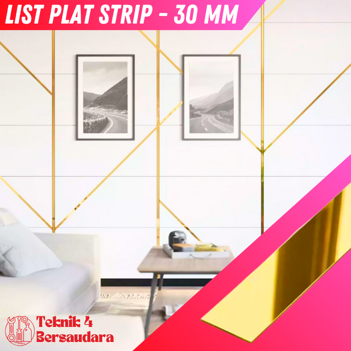 Jual List Plat Strip Mirror Gold Stainless Steel 201 30MM | Shopee ...