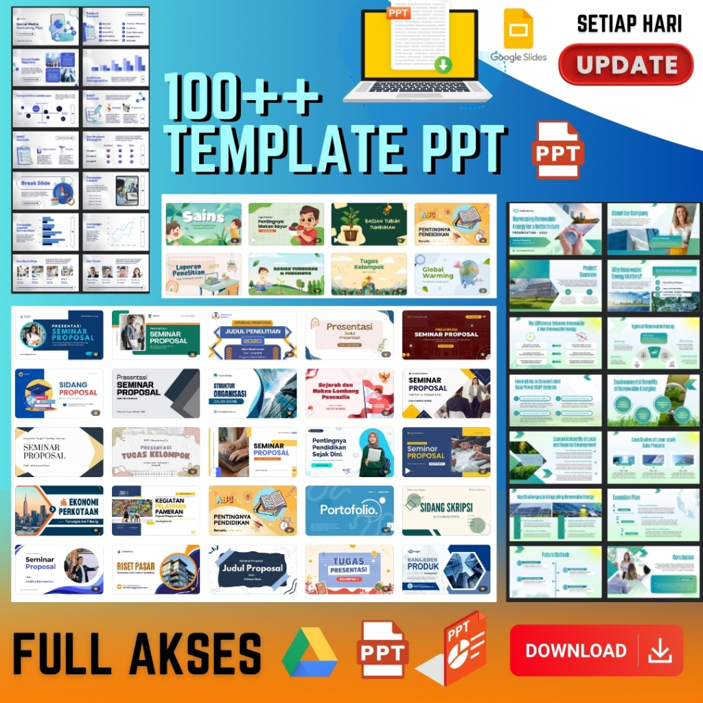 Jual 100++ Template PPT | PPT PREMIUM | POWER POINT | Shopee Indonesia
