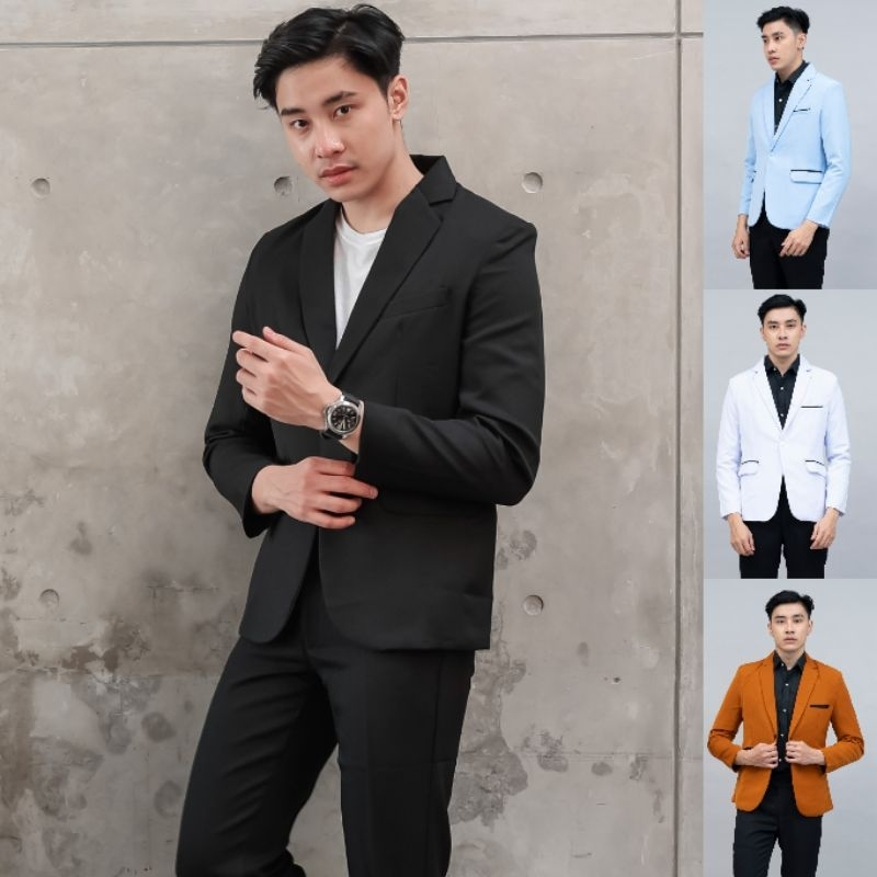 Jual Jas Blazer Hitam Full Black Jas Formal Casual Jas Wisuda - Jas ...