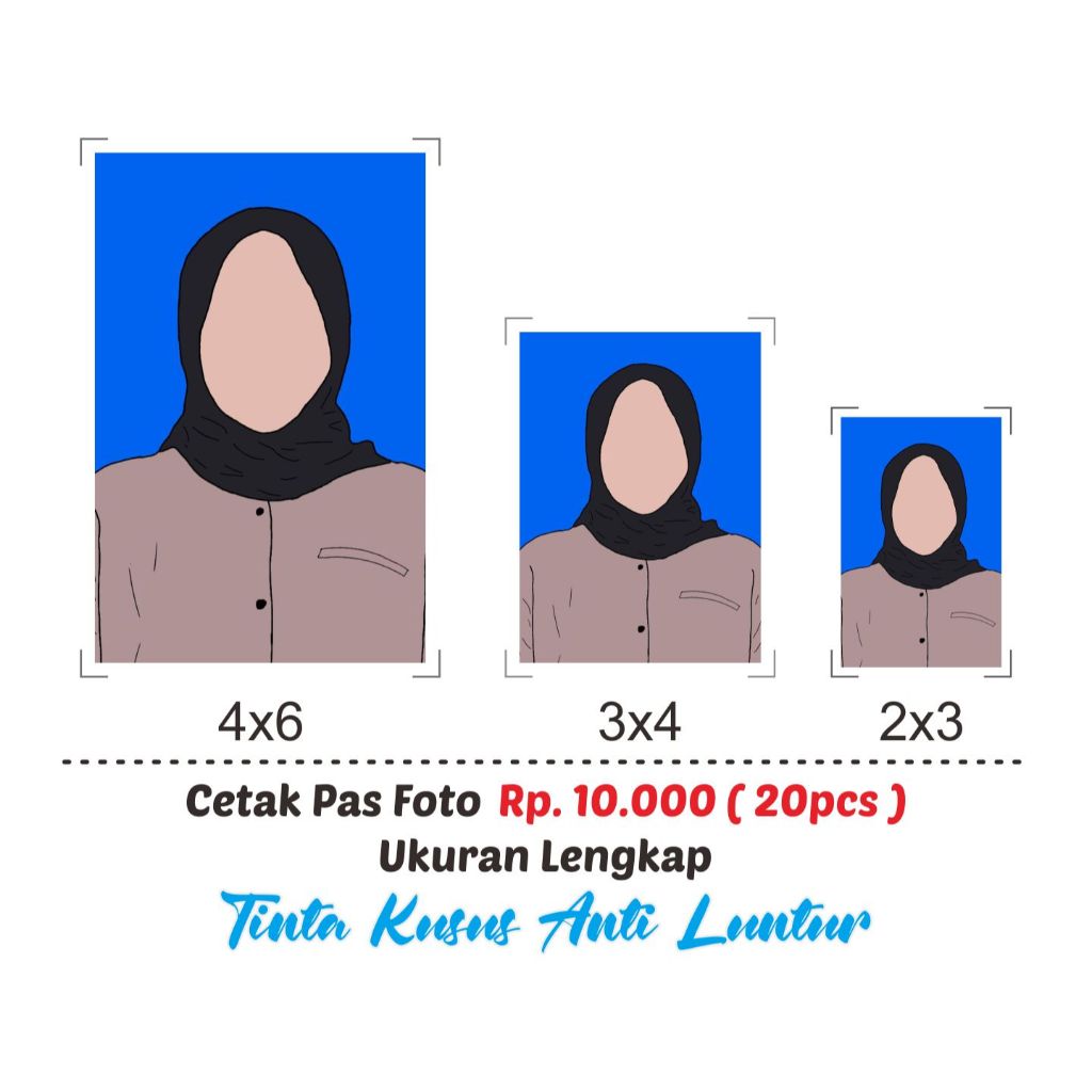 Jual CETAK PAS FOTO SEHARI JADI 2X3 3X4 4X6 | Shopee Indonesia