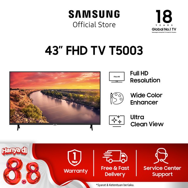 Jual Samsung TV 43 inch Full HD T5003 dengan Wide Color Enhancer ...