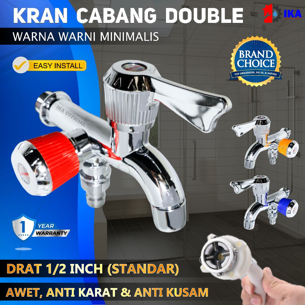 Jual Kran Shower Double 2 Kran Cabang Engkol Kran Cabang Kamar Mandi ...
