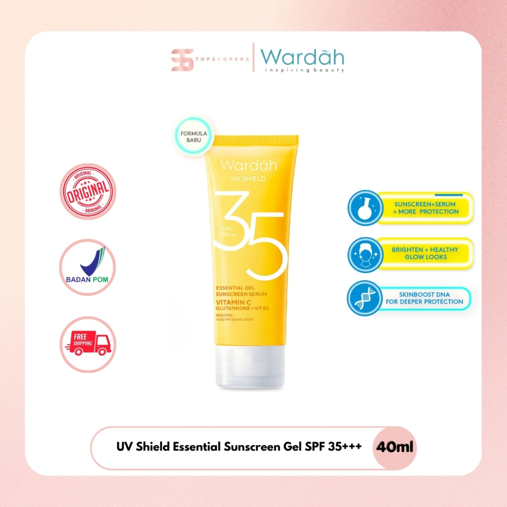 Jual Wardah UV Shield Essential Sunscreen Gel Serum (Kuning) SPF 35 PA ...