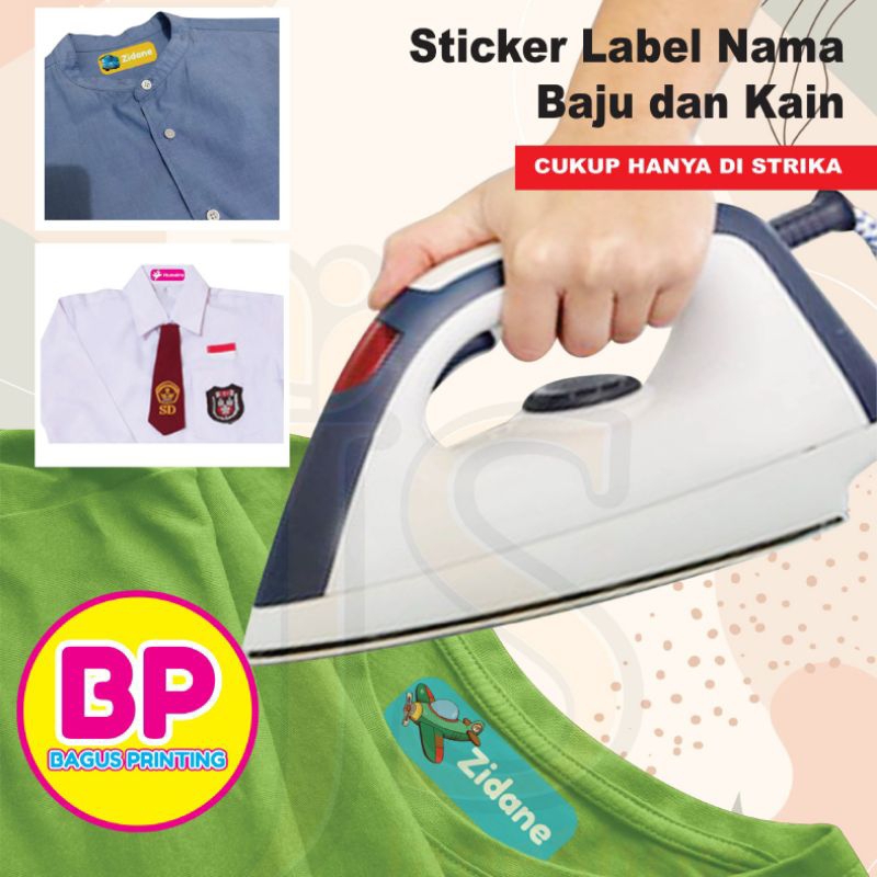 Jual Stiker Label Nama Baju Kaos Sablon Sticker Iron Custom (Per Pack ...
