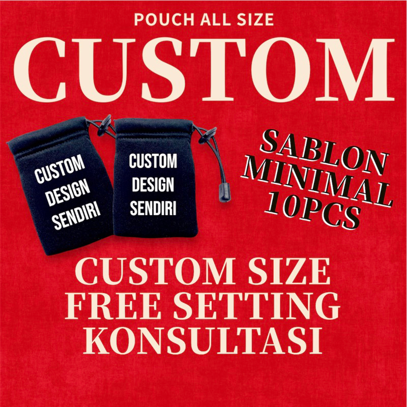 Jual CUSTOM POUCH SABLON / BAHAN HALUS DAN TEBAL | Shopee Indonesia
