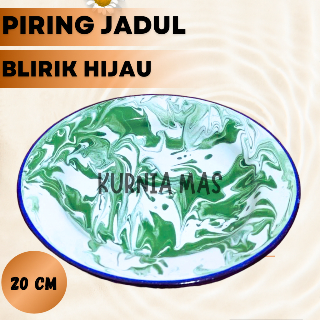 Jual Piring Seng Enamel Lurik Hjau Biru 20 CM Piring Jadul Blirik High ...