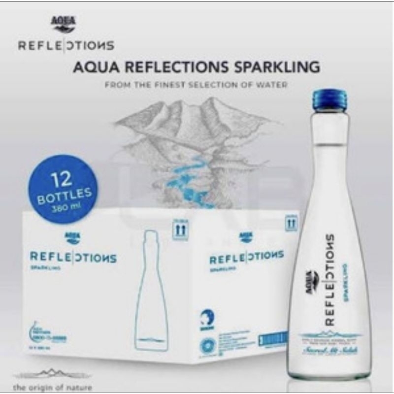 Jual Aqua Reflections Sparkling Water 380ml 1 Dus / Karton isi 12 Botol | Shopee Indonesia
