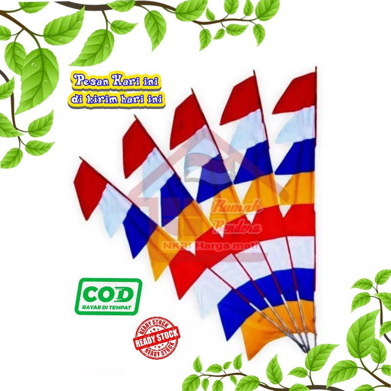 Jual bendera umbul-umbul warna biru gergaji 8mata 1kodi/20pcs | Shopee Indonesia