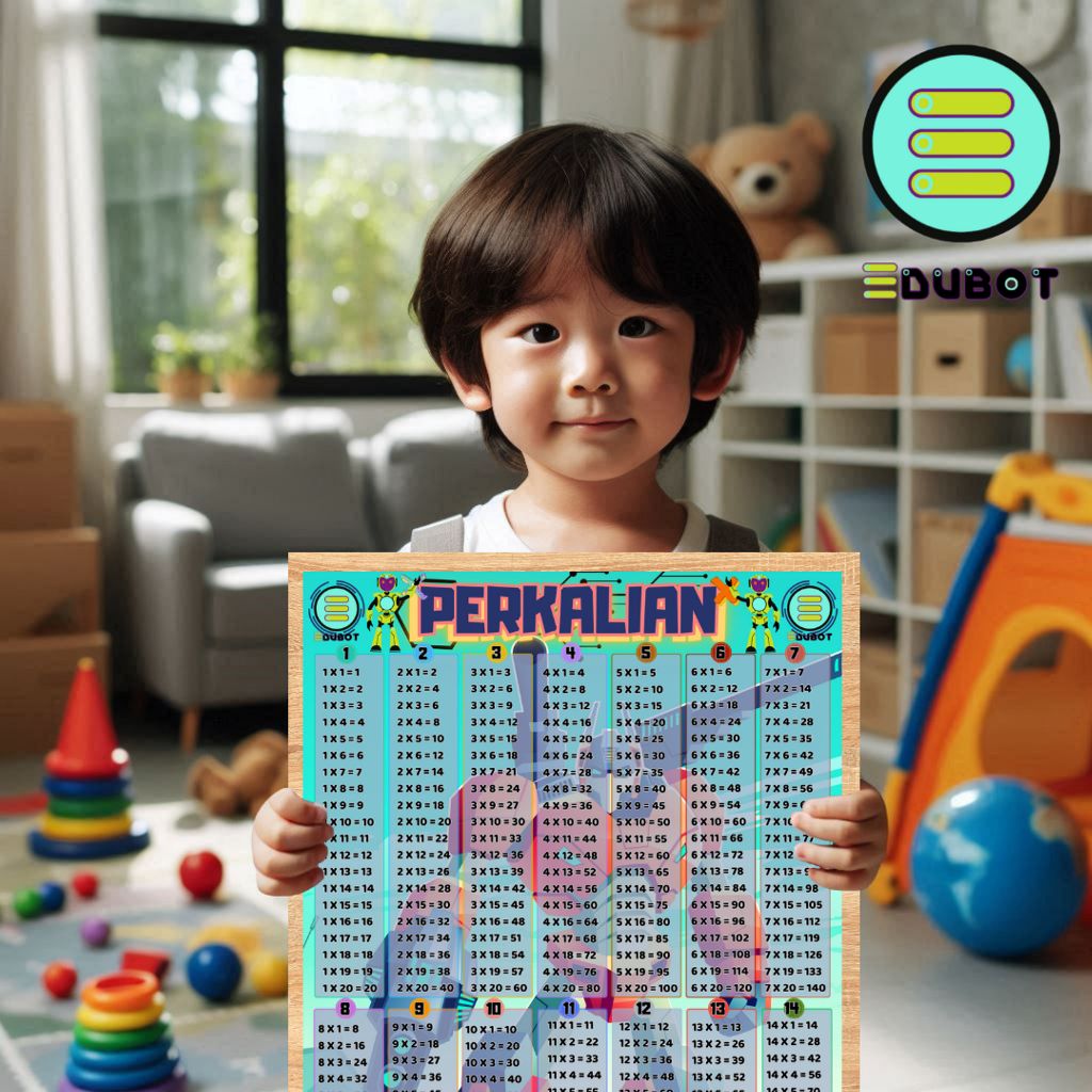 Jual POSTER PERKALIAN ANGKA_MATEMATIKA_BERHITUNG_EDUBOT_WIPE CLEAN ...