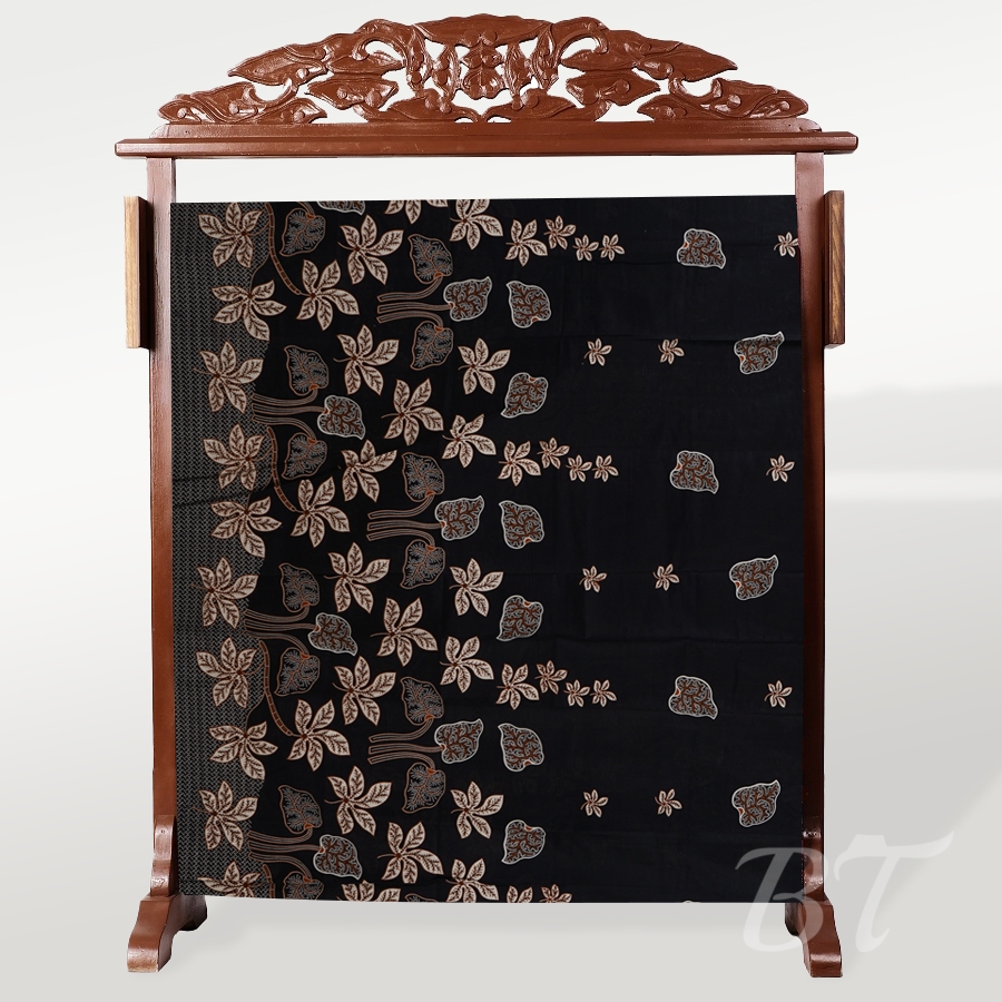 Jual BATIK TRUSMI Bahan Sarung Batik Bahan Katun Motif Daun Hitam 81845 ...