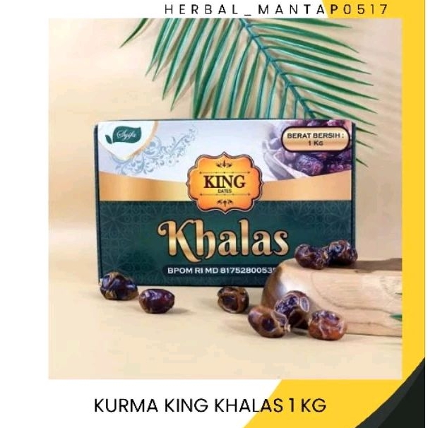 Jual 𝗢𝗥𝗜𝗚𝗜𝗡𝗔𝗟 kurma Khalas King 1 Kg King Dates Khalas Syifa | Kurma ...