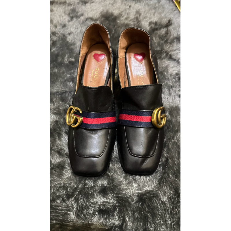 Jual Original Gucci GG Marmont Peyton Pumps Loafers Black | Shopee ...
