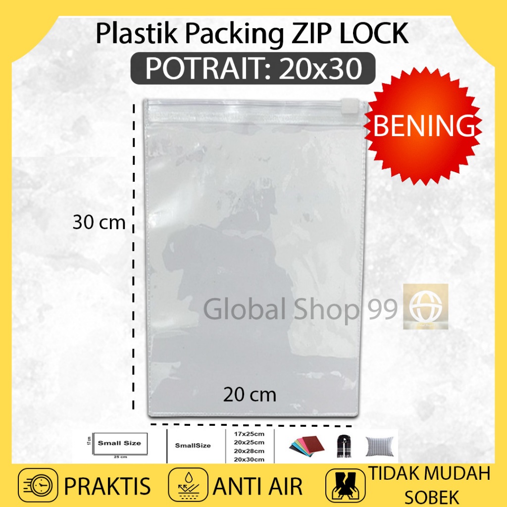 Jual Kantong Plastik Packing ZIPLOCK 20 X 30 POTRAIT Map Zipper Bag ...