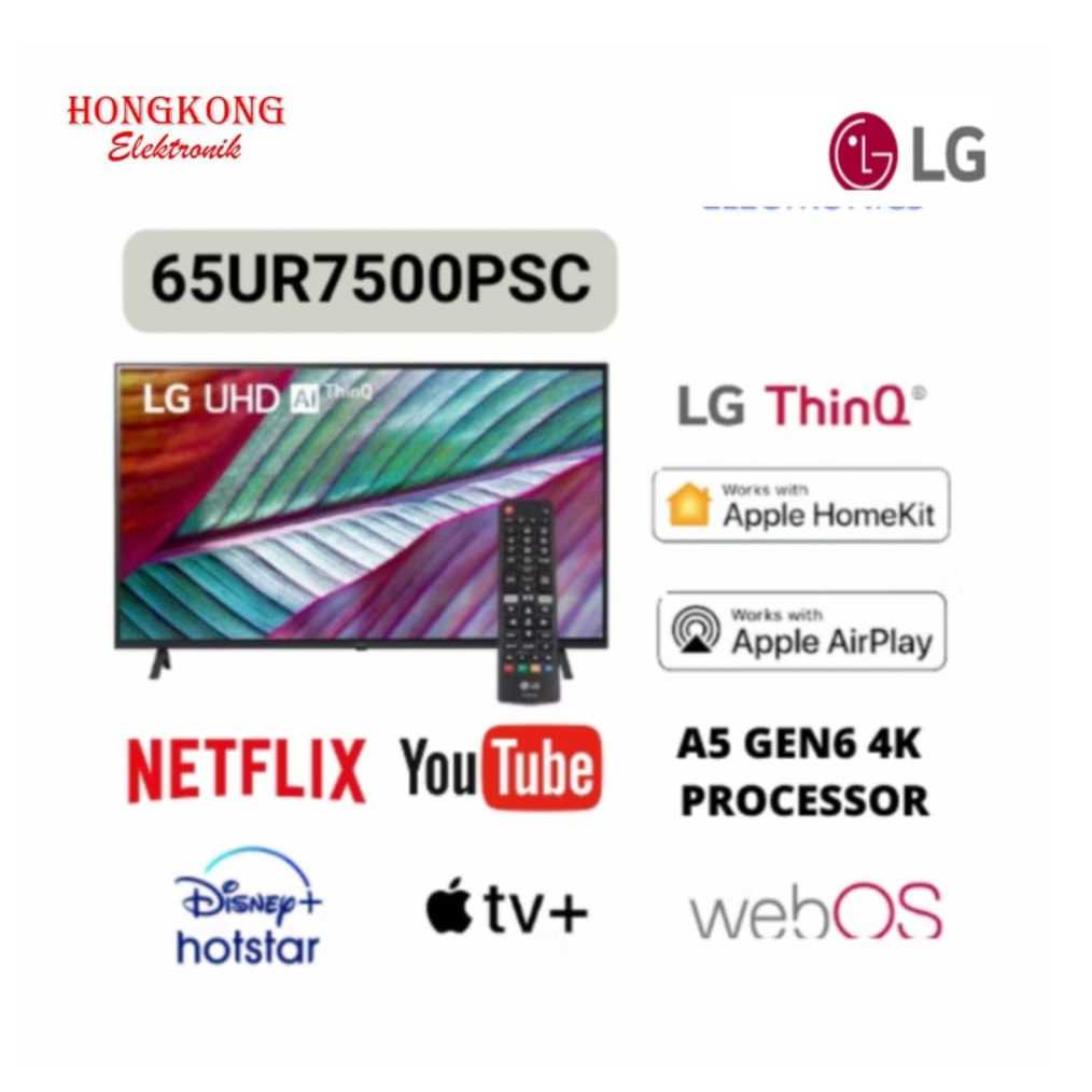 Jual LG Smart LED TV 65 Inch 65UR7500 TV DVB-T2 4K UHD AI ThinQ 65UR7500PSC | Shopee Indonesia