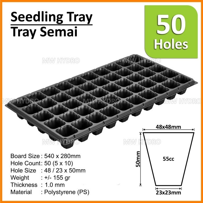 Jual 1 Dus (100 Pcs) Tray Semai / Seedling Tray - 50 lubang - 1.0 mm ...