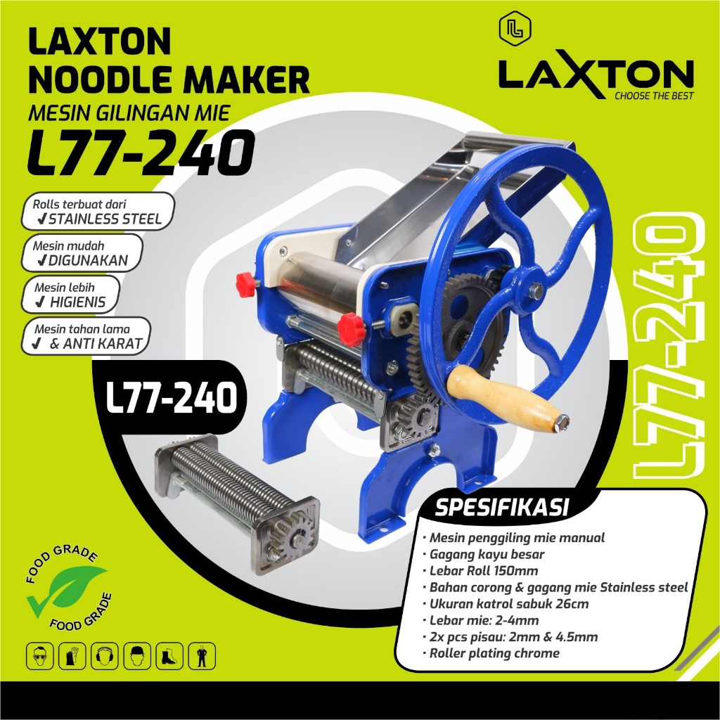 Jual LAXTON L77-240 mesin gilingan mie manual noodle maker mesin cetak mie manual pembuat ...