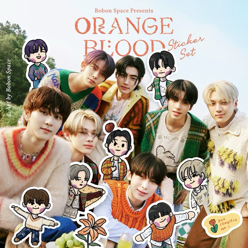 Jual STICKER SET KPOP - ENHYPEN ORANGE FLOWER ERA | STICKER VYNIL MATTE DIE CUT SUDAH DIGUNTING ...
