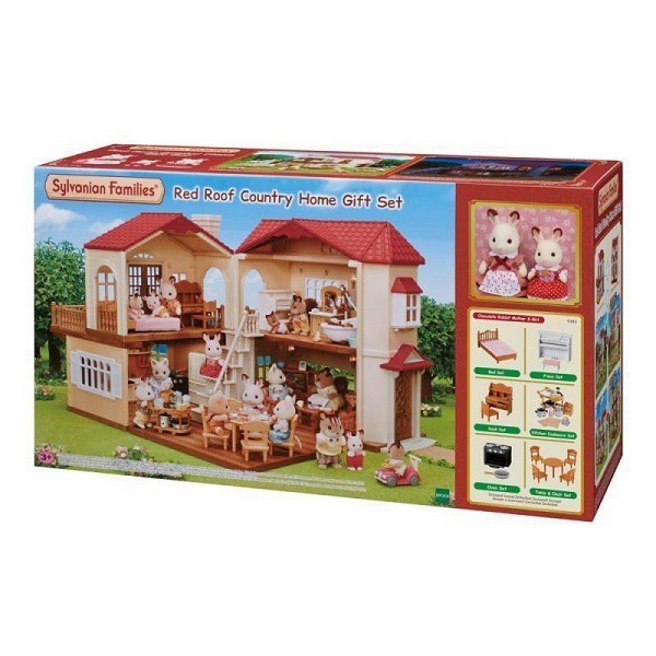 Jual Rumah Sylvanian Red Roof Country Home Gift Set With 2 Rabbit Doll ...