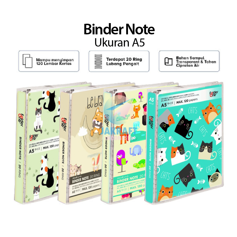Jual (1 Set) Binder Note A5 FOLDER ONE 20 Ring + Bonus Index Divider ...