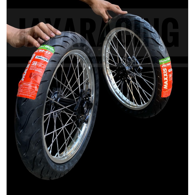 Jual VELG SET SEMI CACING BAN DONAT ROAD RACE KLX CRF WR DTRACKER VELG ...